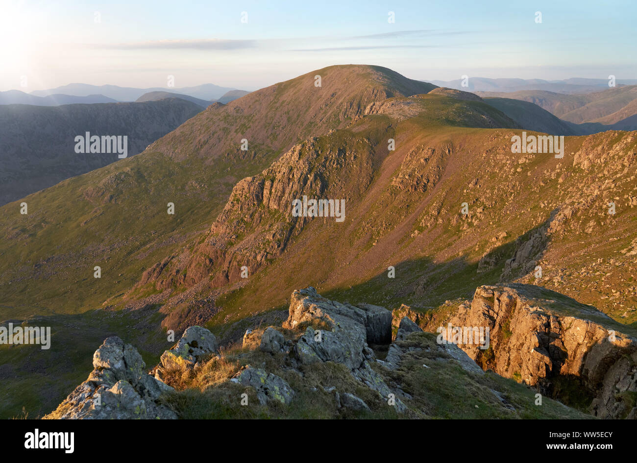 Sunset over Ennerdale from Scoat Fell with views of Pillar In the ...