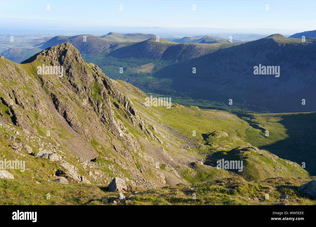 Sunrise over Ennerdale from Scoat Fell with views of Steeple In the ...