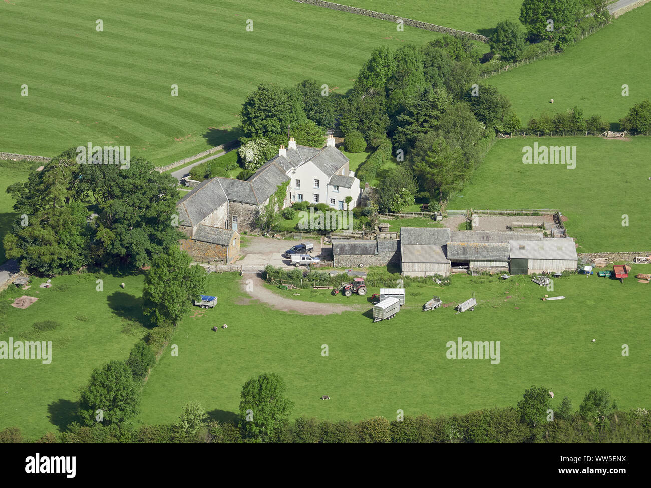 MILL BECK, NORTH WEST, ENGLAND, UK - JUNE 03, 2017: Aerial view of a ...