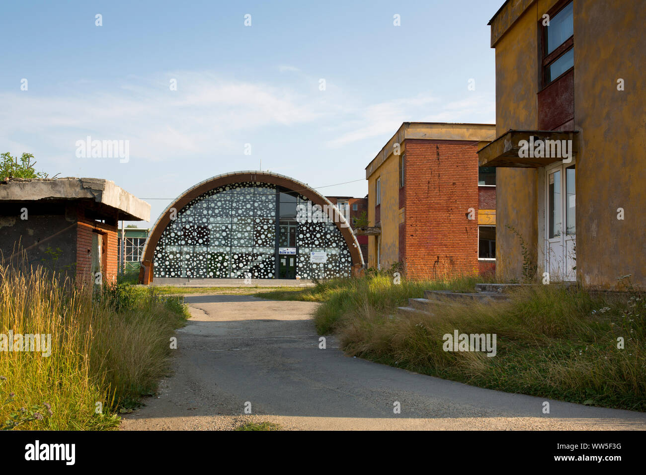 Modern swimming hall in a working class estate hi-res stock photography ...