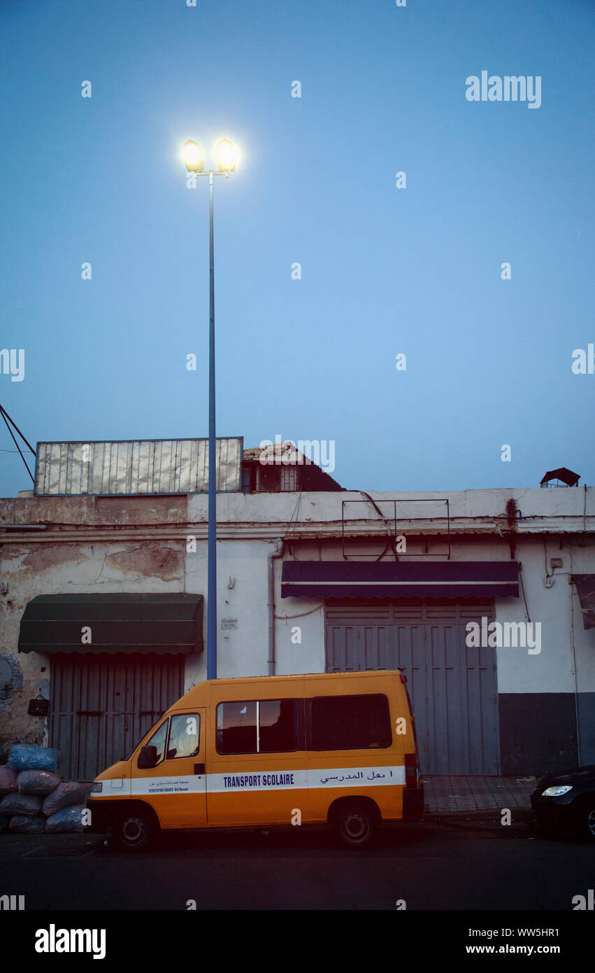 Casablanca, school bus, garbage, Morocco Stock Photo - Alamy