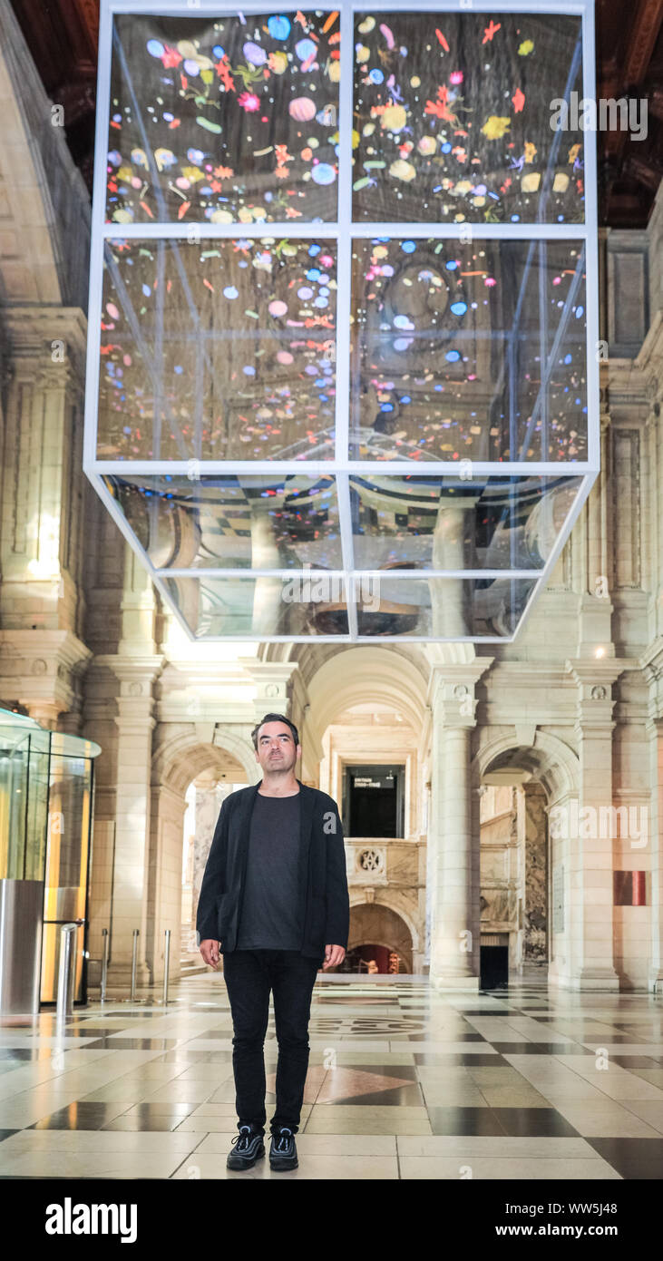 London, UK, 13th Sep 2019. Sam Jacob poses with ‘Sea Things’ one of LDF ...