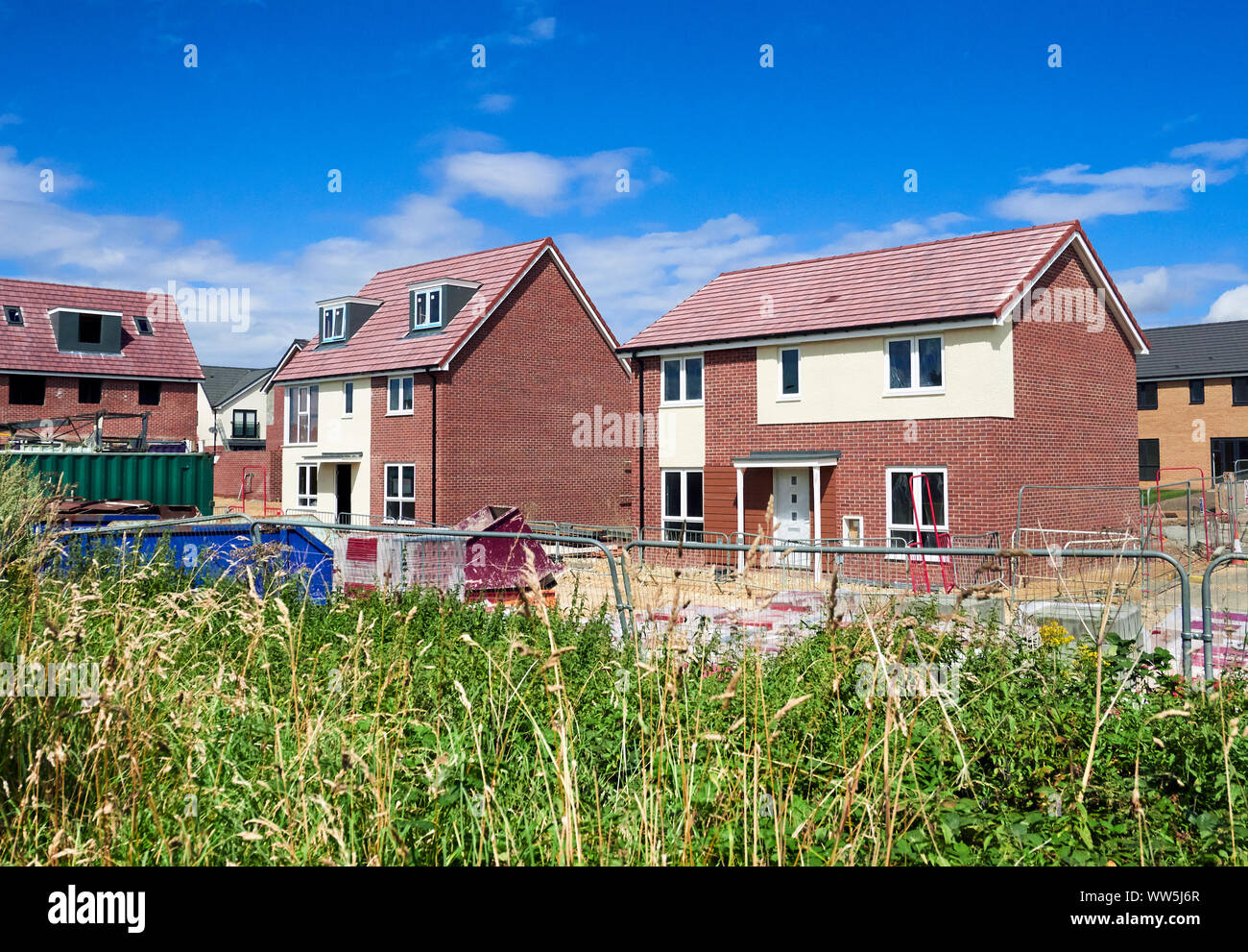 Newly built homes in a residential estate in England Stock Photo - Alamy