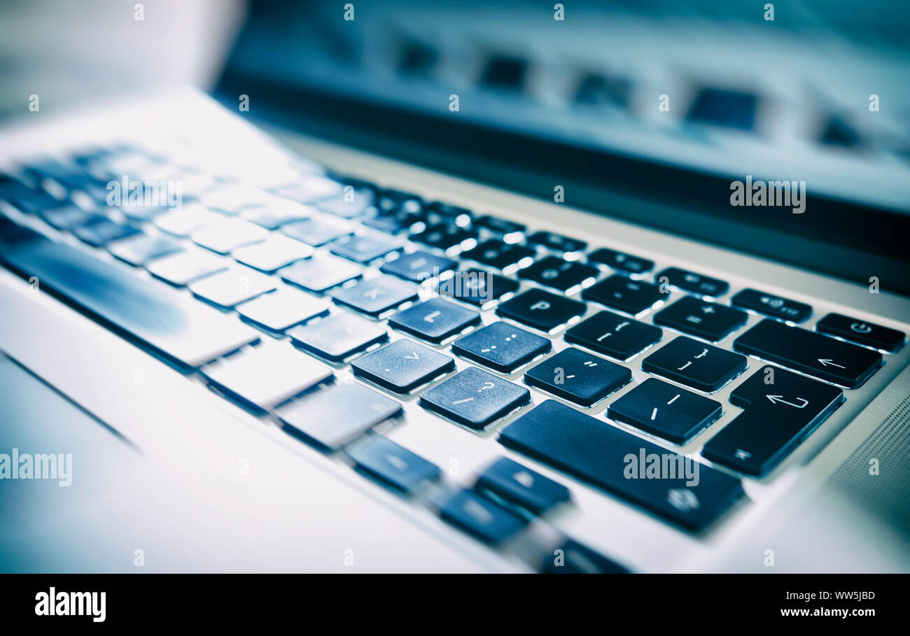 Close up, abstract image of a laptop, computer keyboard Stock Photo - Alamy