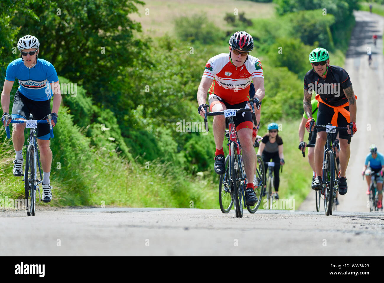 ROTHBURY, NEWCASTLE UPON TYNE, ENGLAND, UK - JULY 06, 2019: An older ...