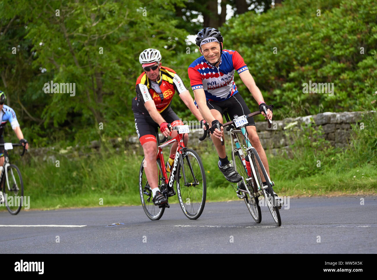 ROTHBURY, NEWCASTLE UPON TYNE, ENGLAND, UK - JULY 06, 2019: Happy ...