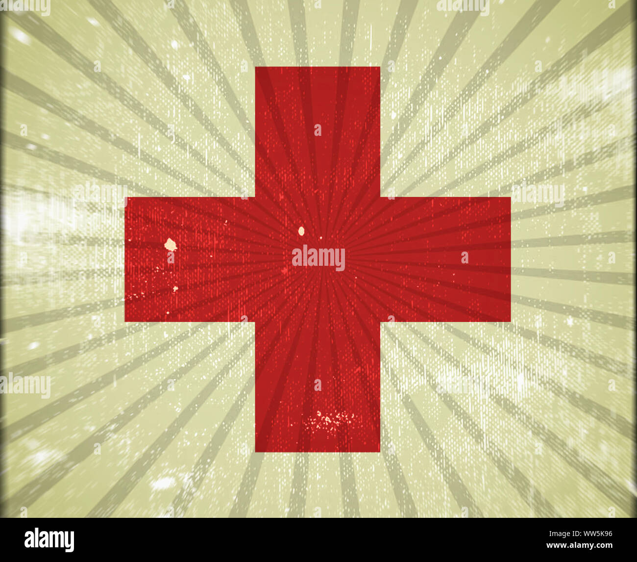 Flag of the Red Cross, dirty Stock Photo - Alamy