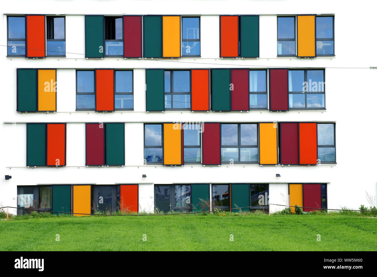 Photography of a facade with symmetrically arranged windows Stock Photo ...
