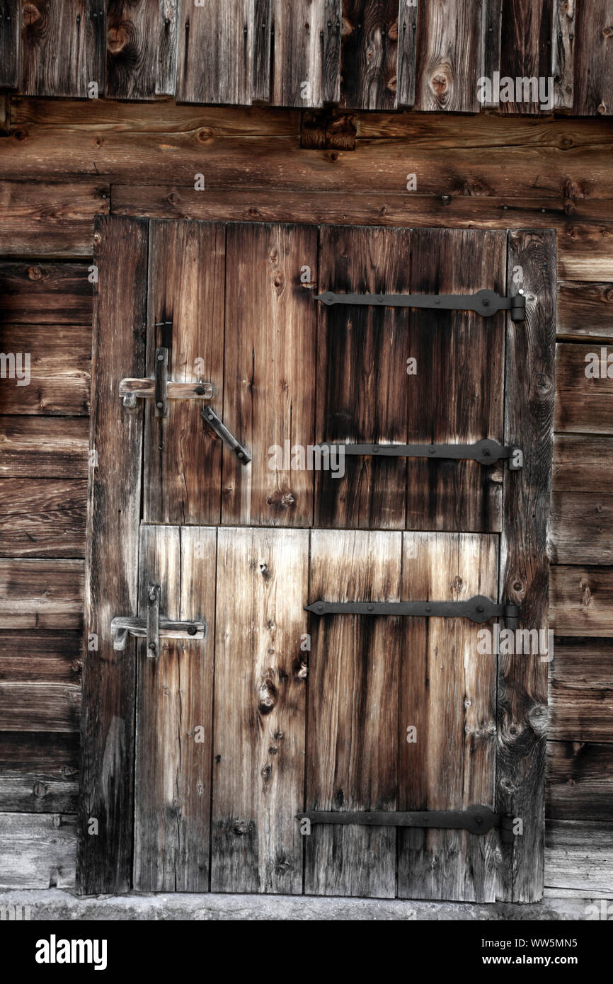 Detail at ancient alpine hut Stock Photo - Alamy