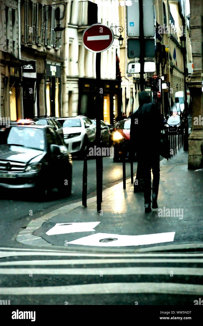 Photography of a street of Paris in the mirror Stock Photo - Alamy