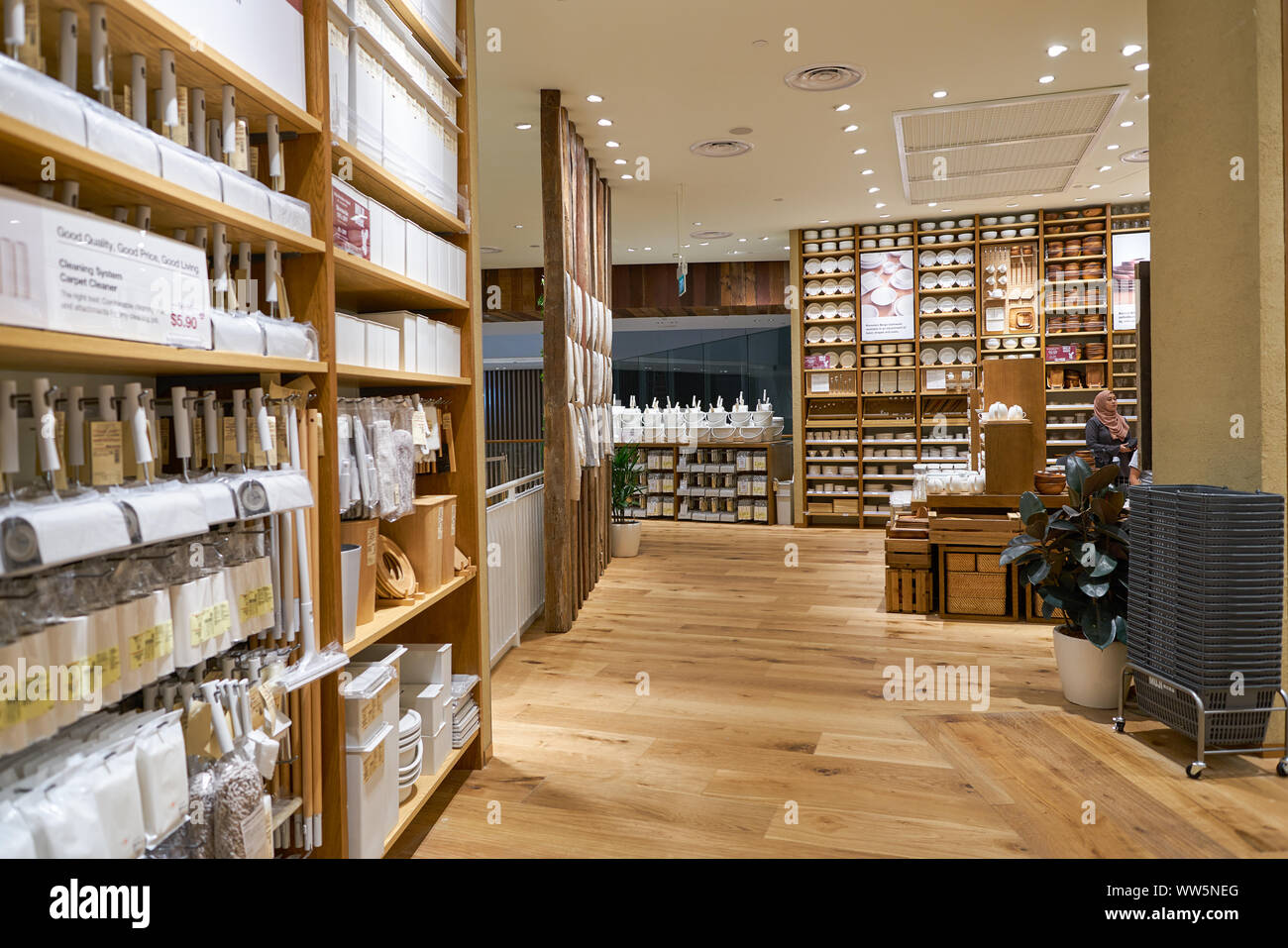 SINGAPORE - CIRCA APRIL, 2019: interior shot of Muji store in Jewel ...