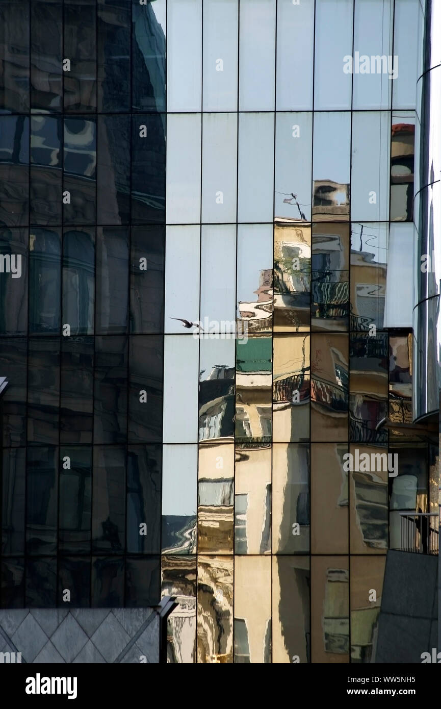 The abstract photography of building reflections in a modern facade ...