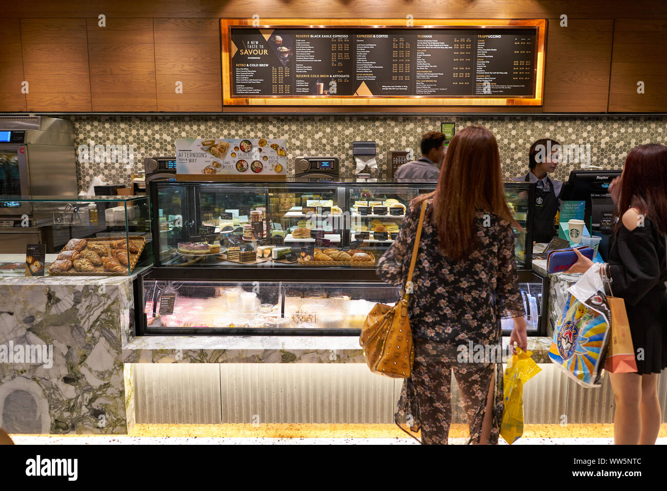 SINGAPORE - CIRCA APRIL, 2019: interior shot of Starbucks flagship ...