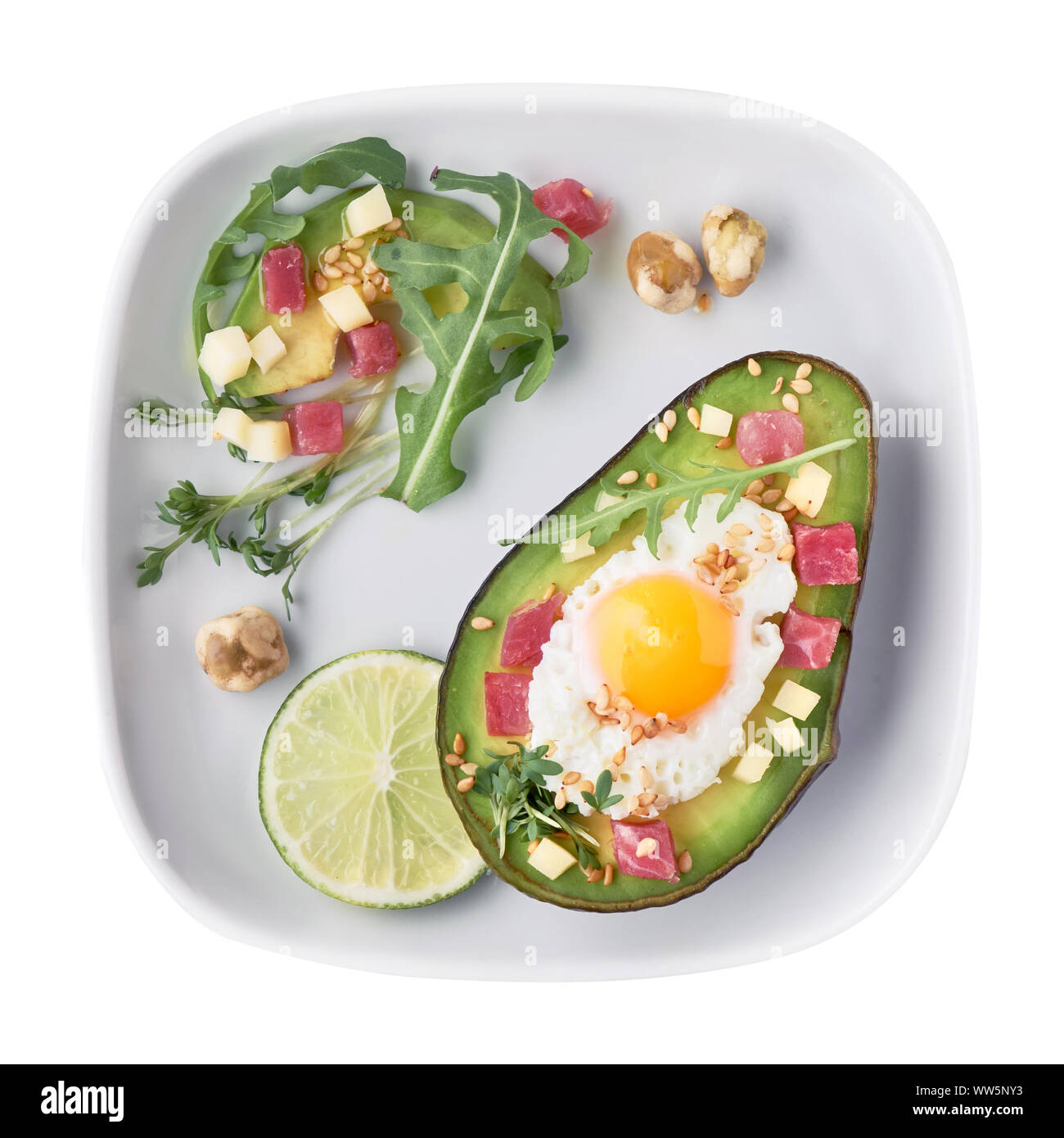 Healthy keto breakfast egg Cut Out Stock Images & Pictures - Alamy