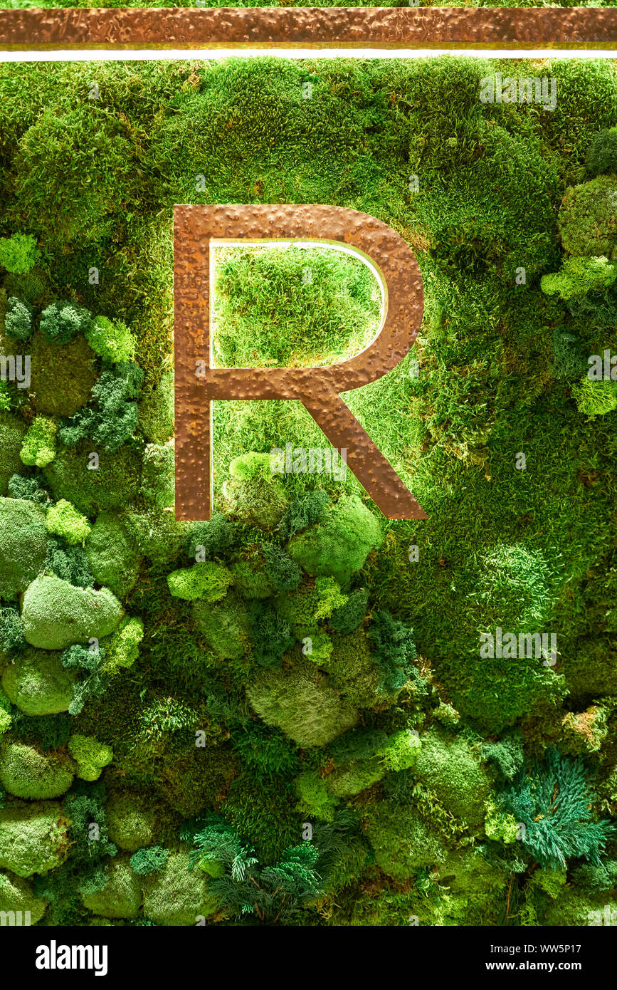 SINGAPORE - CIRCA APRIL, 2019: close up shot of Starbucks Reserve Logo ...