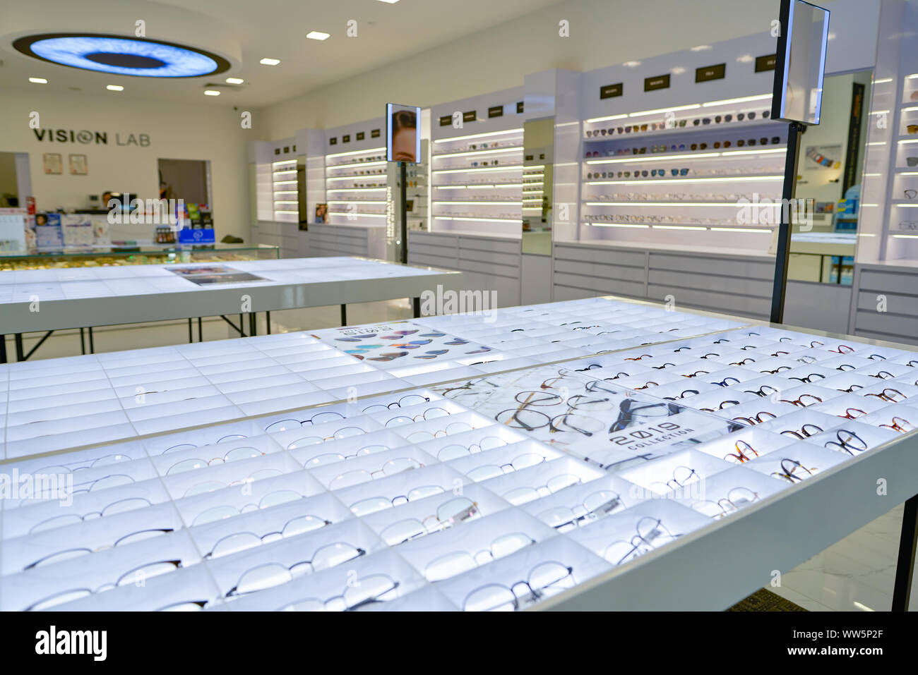 SINGAPORE - CIRCA APRIL, 2019: interior shot of Vision Lab Eyewear ...