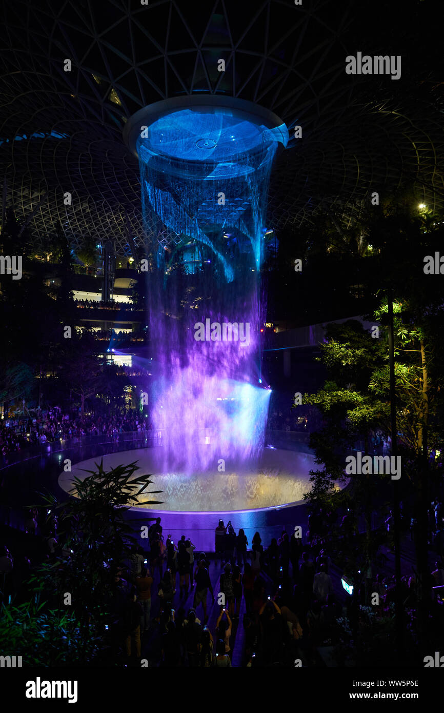 SINGAPORE - CIRCA APRIL, 2019: 40-meter HSBC Rain Vortex, the world’s ...