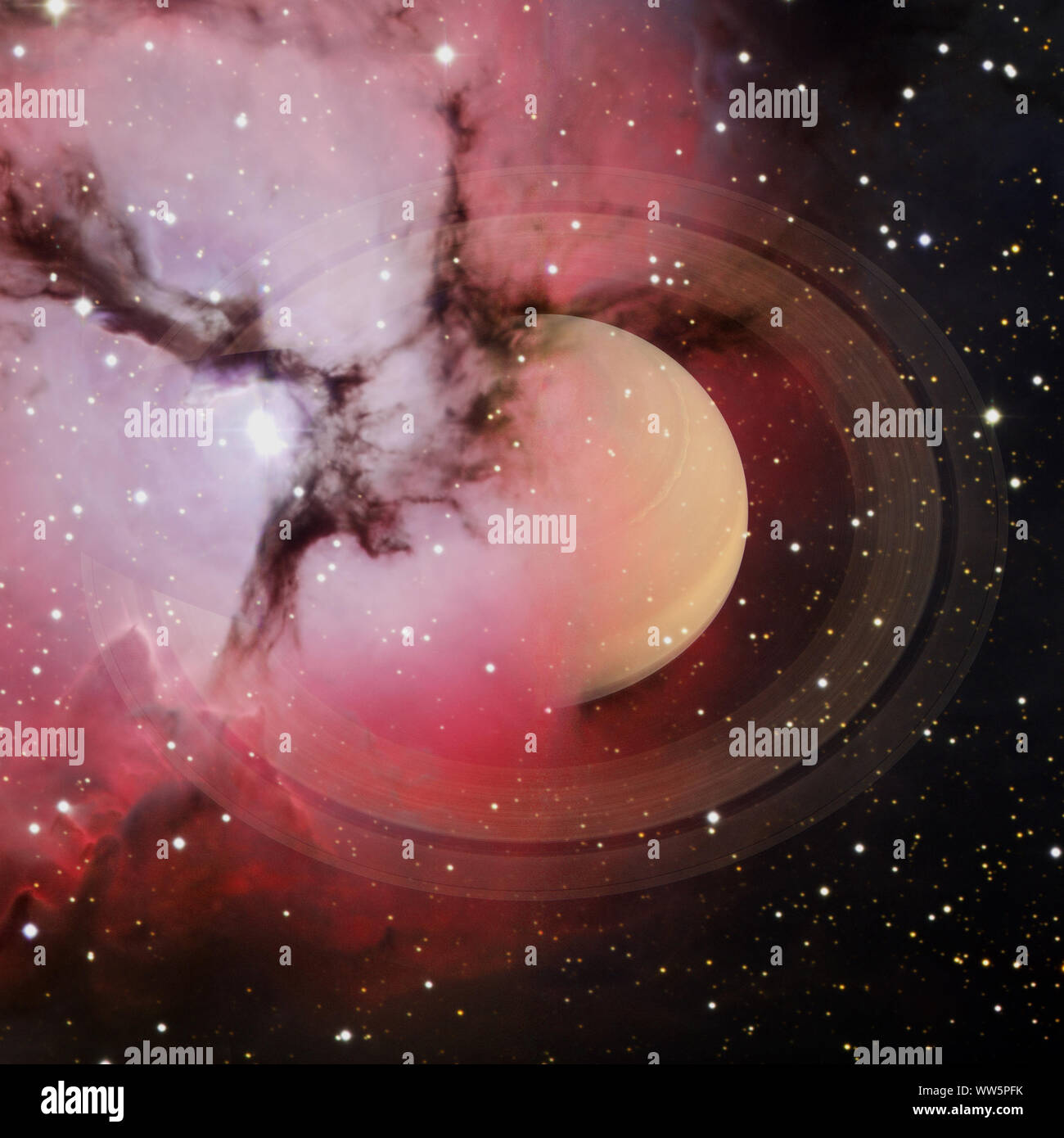 Saturn. Incredibly beautiful planets, galaxies, dark and cold beauty of ...