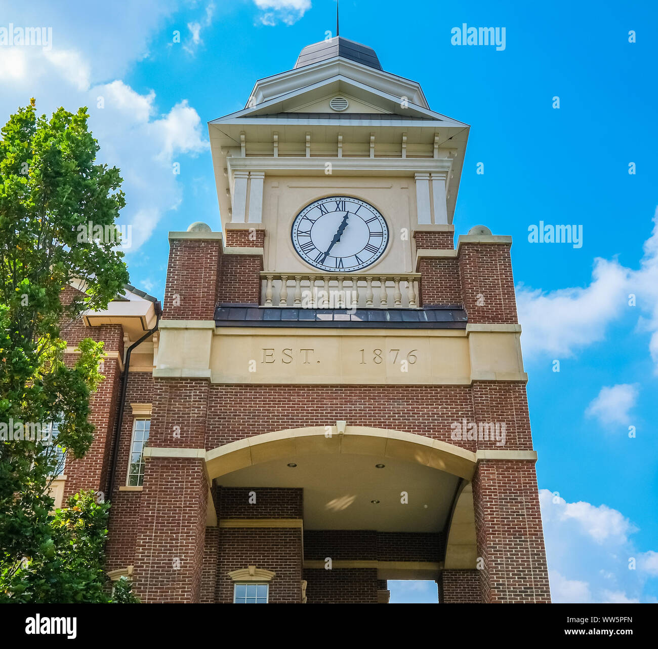 Clock Tower with 1876 Stone Stock Photo - Alamy
