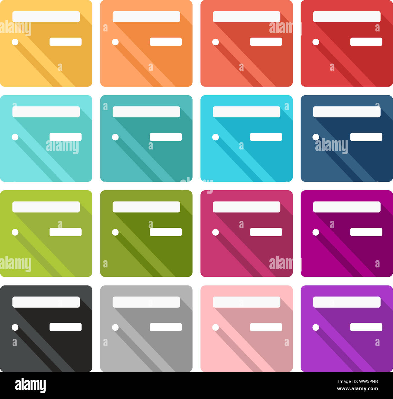 Set of colored French mailbox icons in flat design style Stock Photo ...