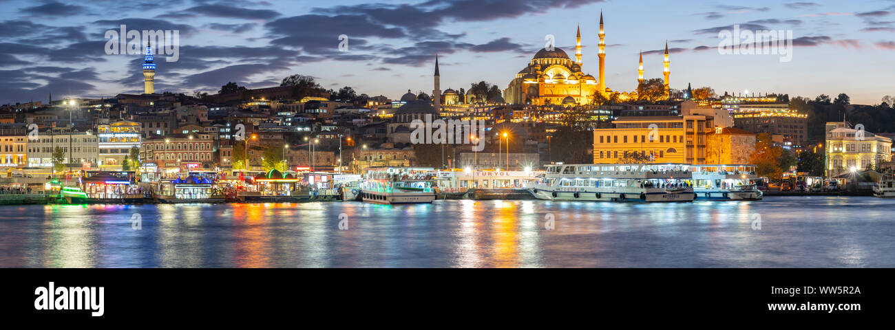 Panorama view of Istanbul port in Istanbul city, Turkey Stock Photo - Alamy
