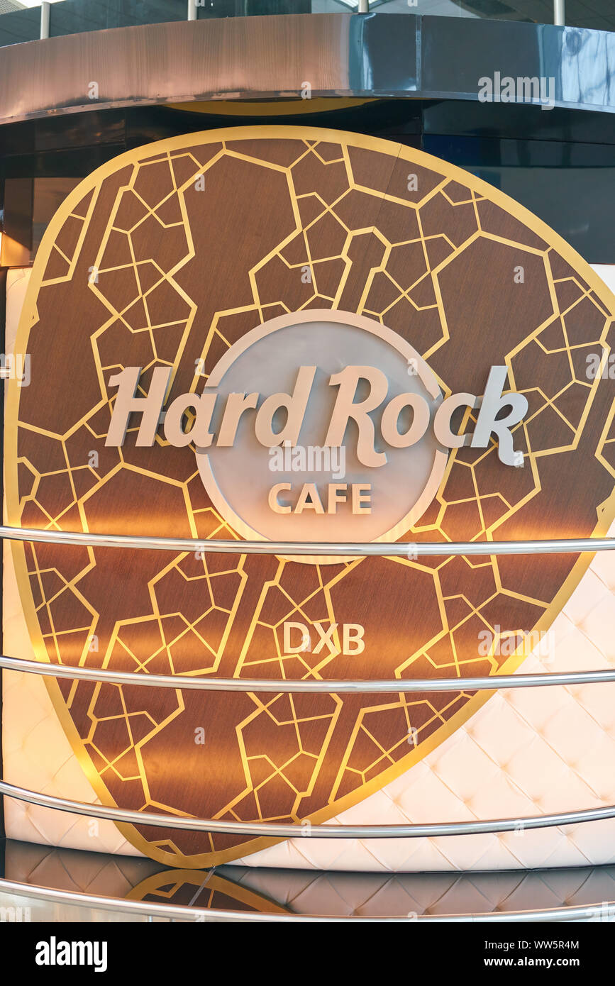 DUBAI, UNITED ARAB EMIRATES - CIRCA JANUARY, 2019: Hard Rock Cafe at ...
