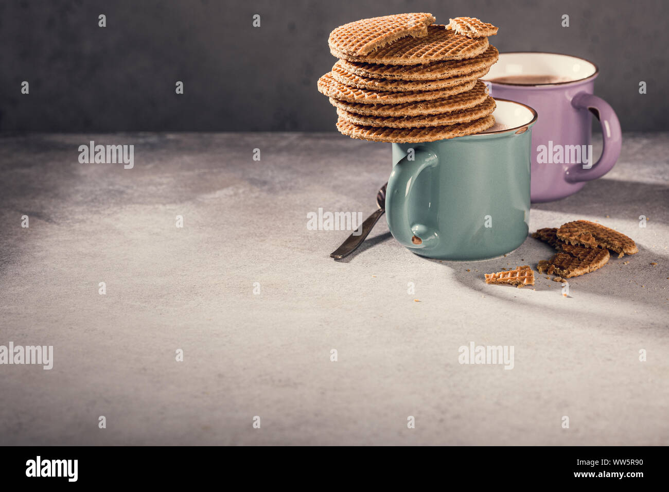 Traditional dutch cookies syrupwaffles Stock Photo - Alamy