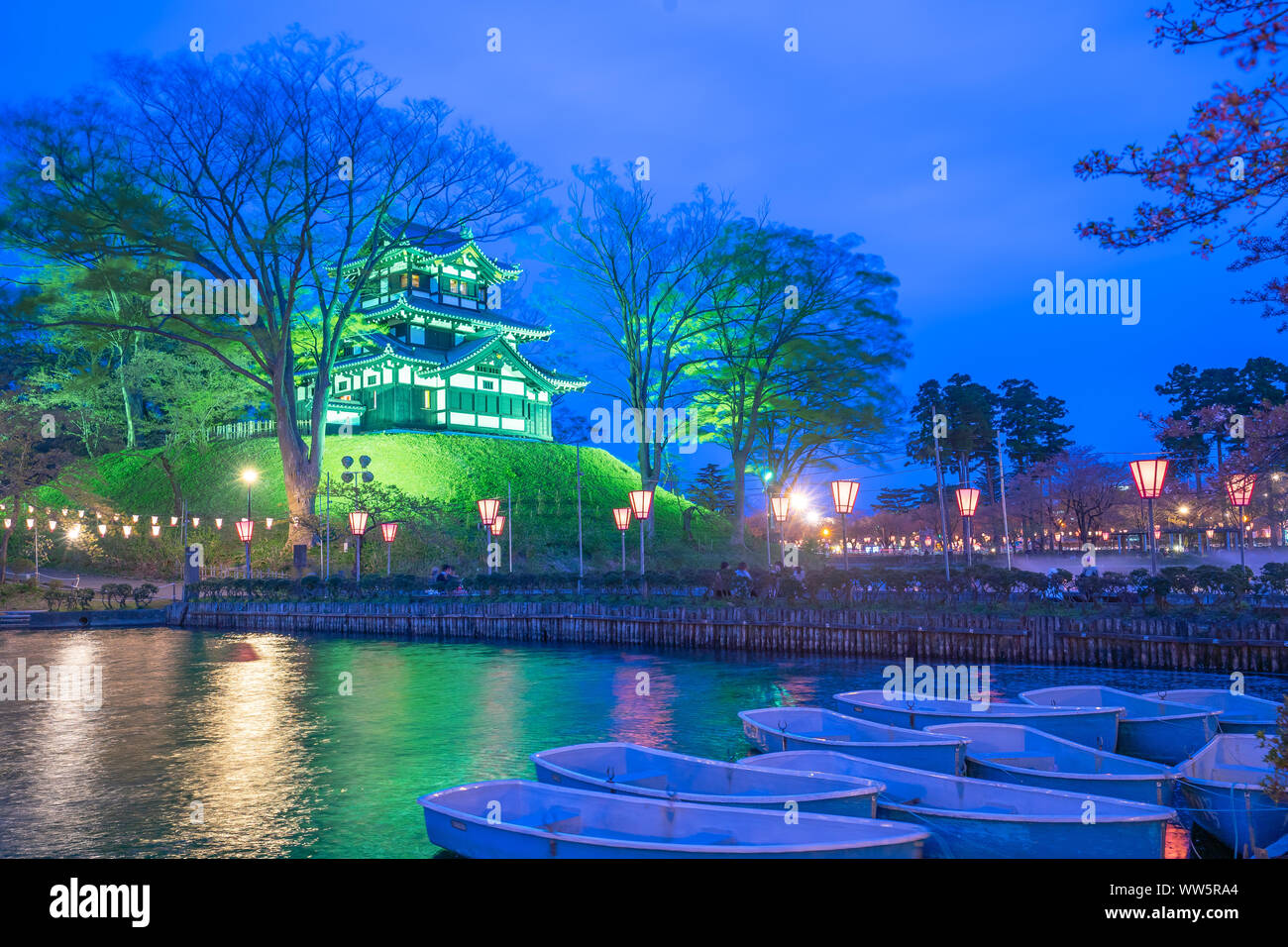 Light up at Takada Castle in Niigata, Japan Stock Photo - Alamy