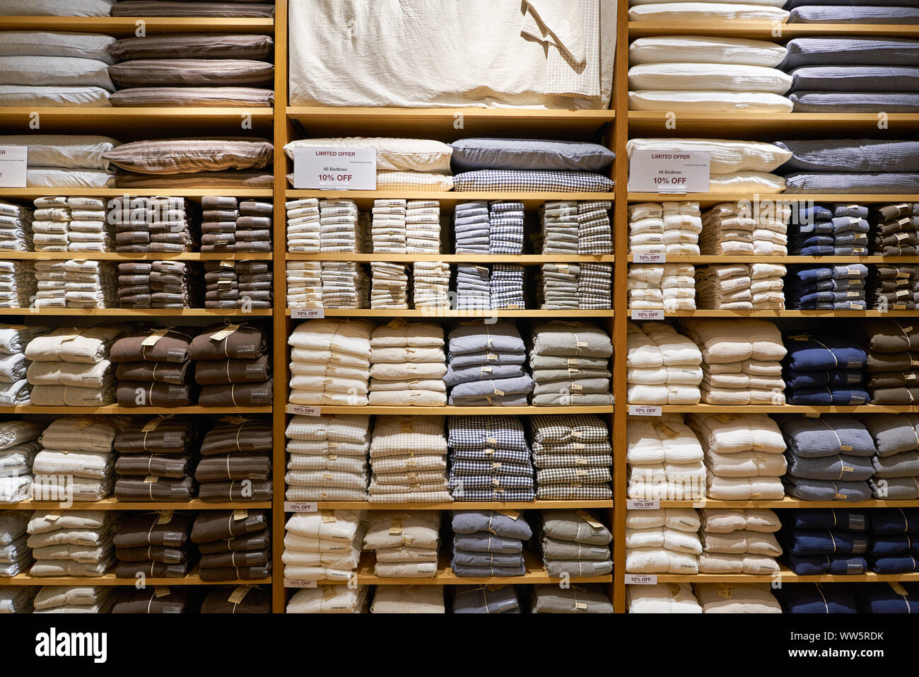 SINGAPORE - CIRCA APRIL, 2019: interior shot of Muji store in Jewel ...