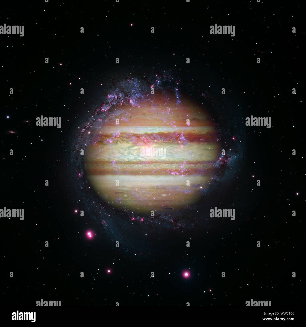 Planet Jupiter in the colorful starry universe. Elements of this image ...