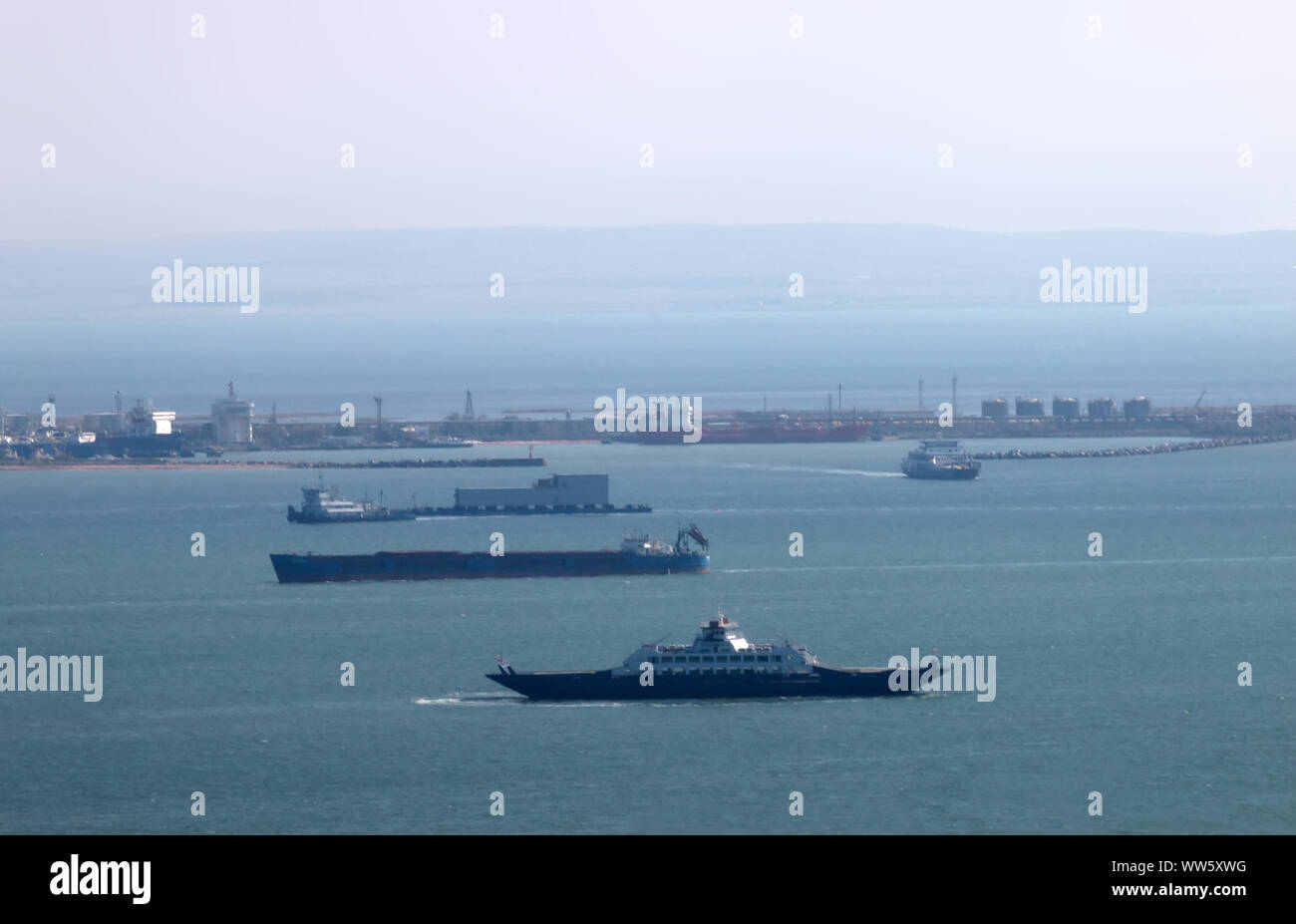 Sea gate. Intensive navigation in the Kerch Strait from the Black sea ...