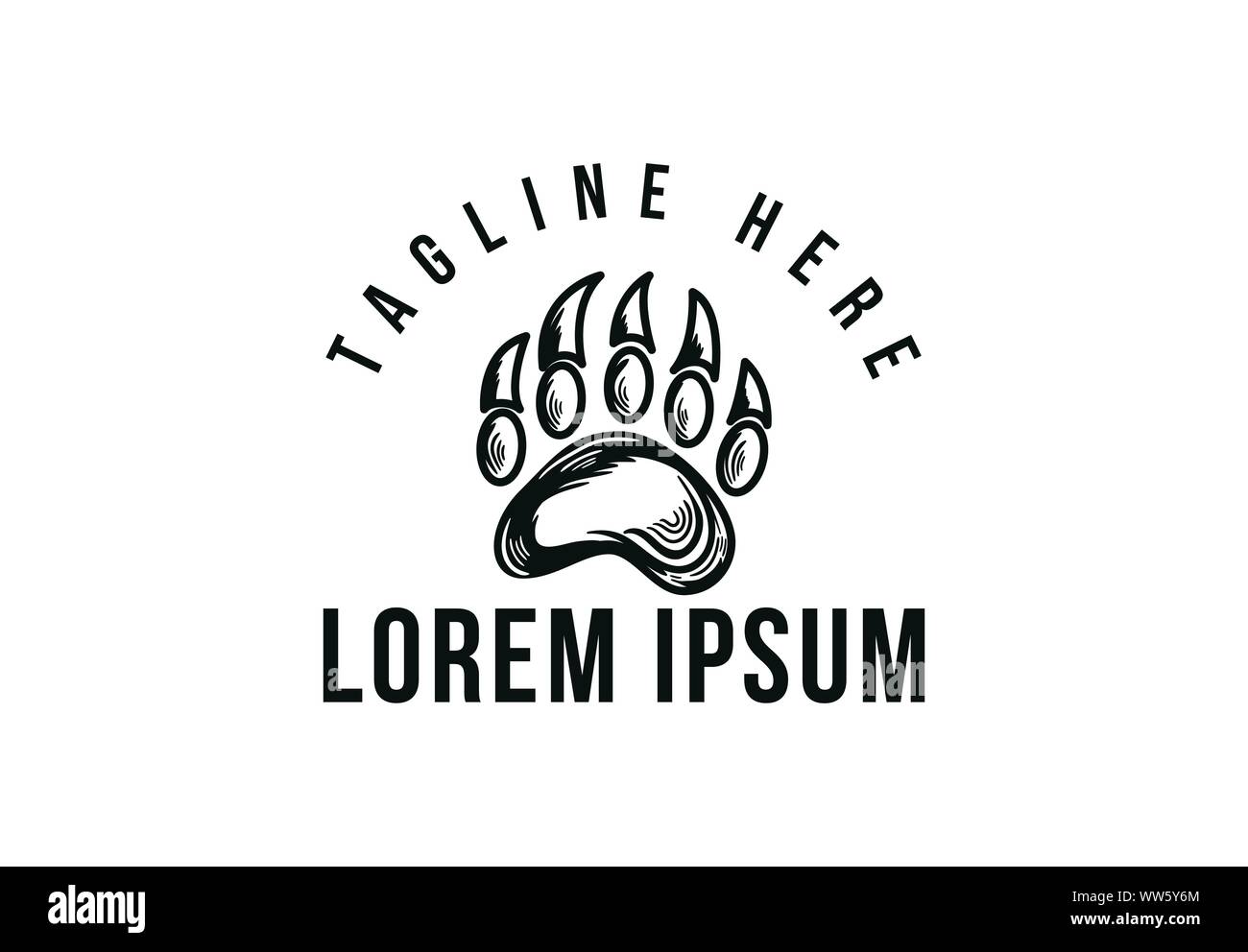 hand drawn the bear's track logo Stock Vector Image & Art - Alamy