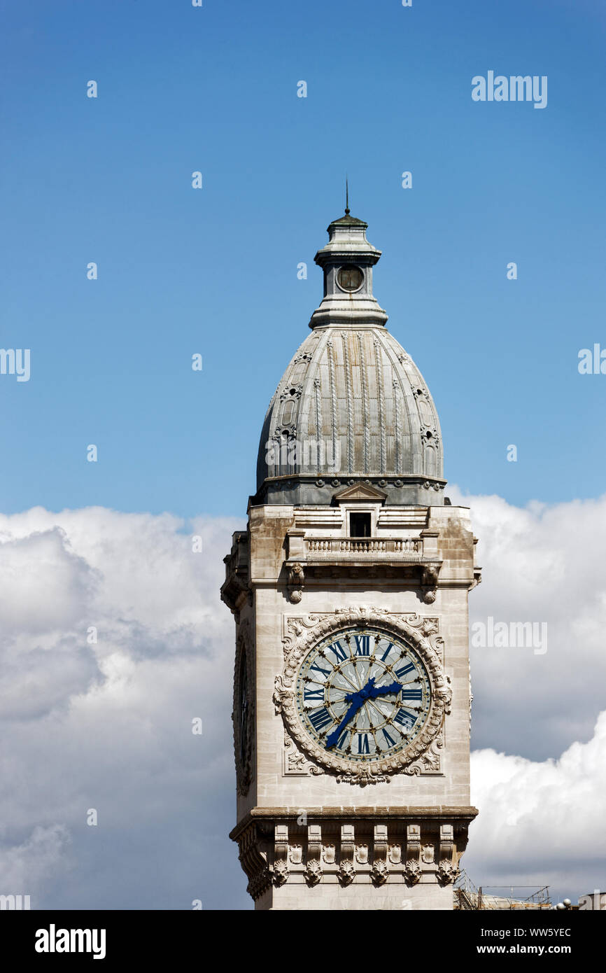 France, Paris, clock, 14:36, clock tower, clock, from around 1900 Stock ...