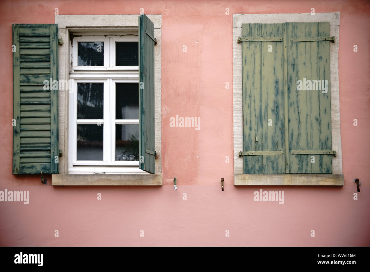 Old wooden and fading shutters at a nostalgic window Stock Photo - Alamy