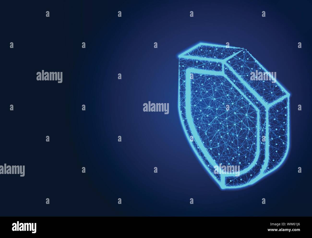 Isometric Security Shield, Abstract Low poly Designs, from line and dot ...