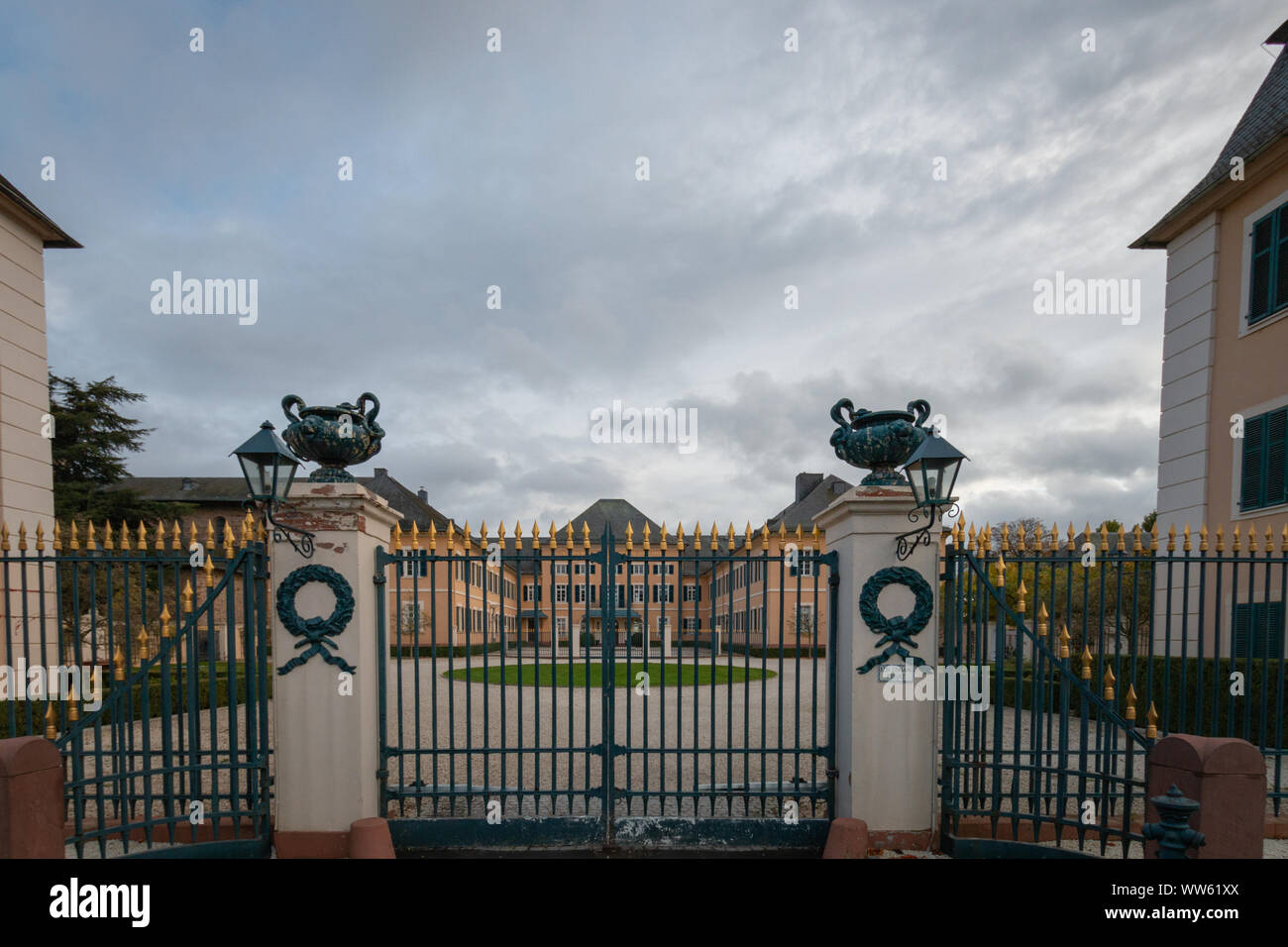 Geisenheim, Germany – October 22, 2017: Closed gate at Schloss ...