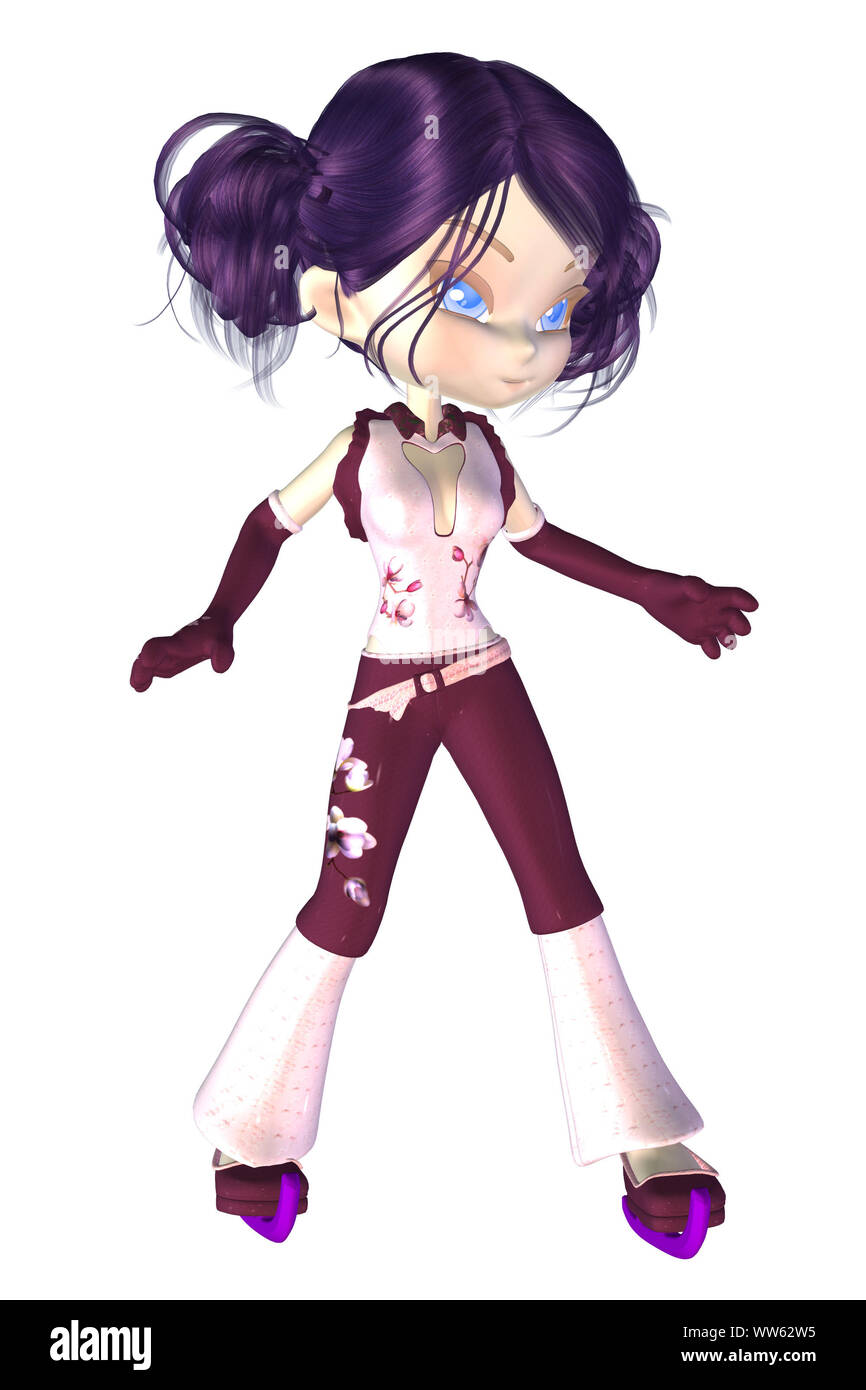 Cute purple girl cartoon hi-res stock photography and images - Alamy