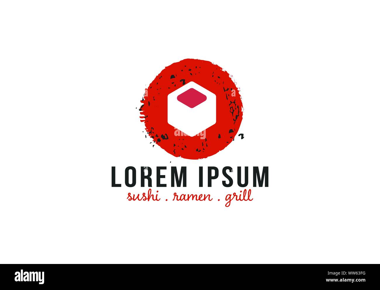 Japanese Sushi bar Logo Inspiration isolated on white background Stock ...