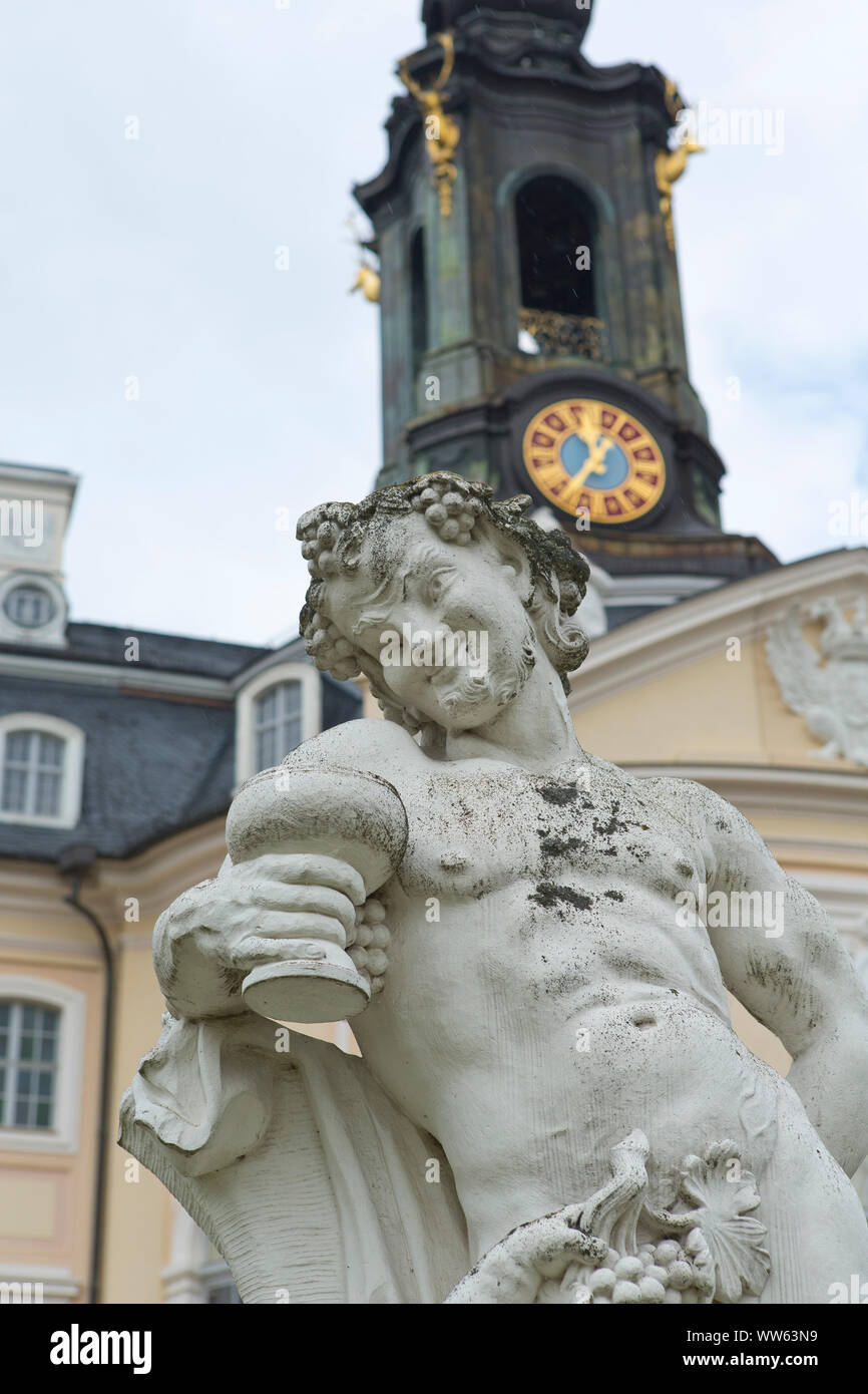 Statue in front of hunting castle hubertusburg hi-res stock photography ...