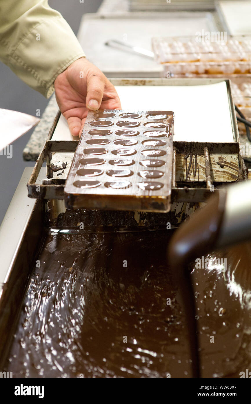 Chocolates, Chocolate Factory, Close-up, Wermsdorf, Saxony, Germany ...