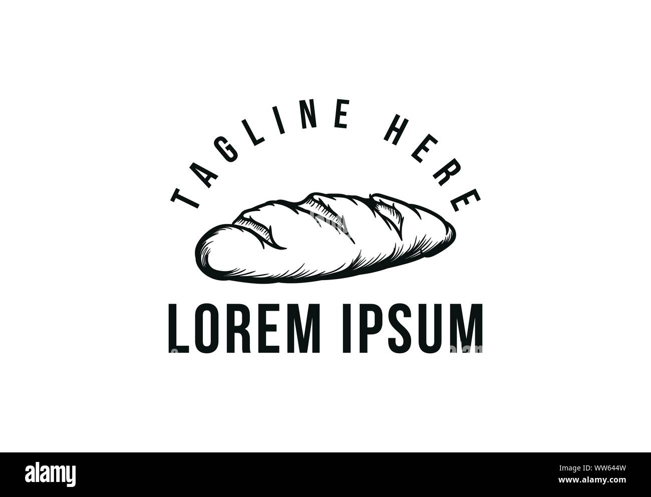 hand drawn bread logo, vintage bakery logo Stock Vector Image & Art - Alamy