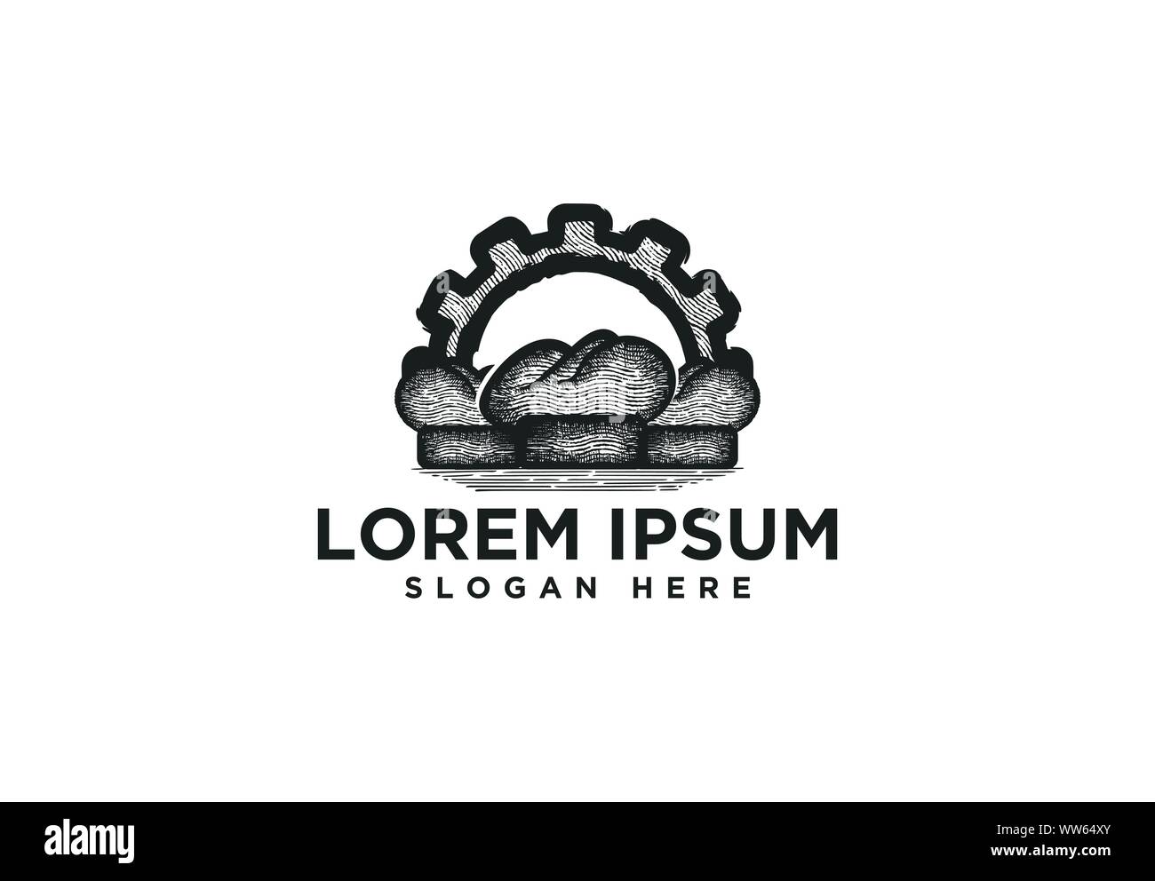 chef hat and gear, restaurant factory Logo Inspiration isolated on ...