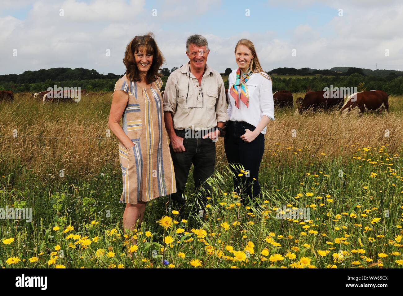 Farmers Cathy and Ian Boyd, with daughter Steph Ackrill Stock Photo - Alamy