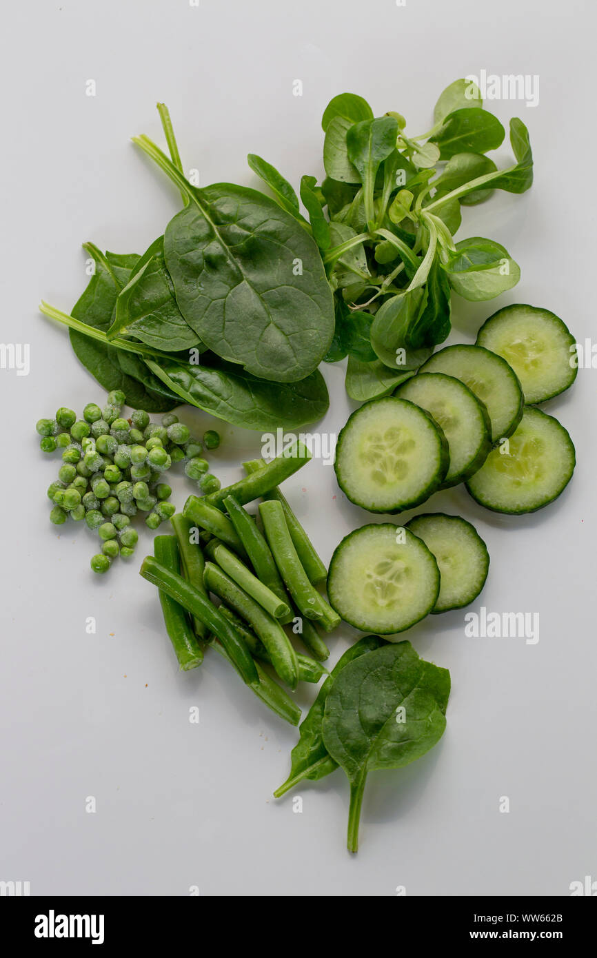 Healthy green ingredients Stock Photo - Alamy