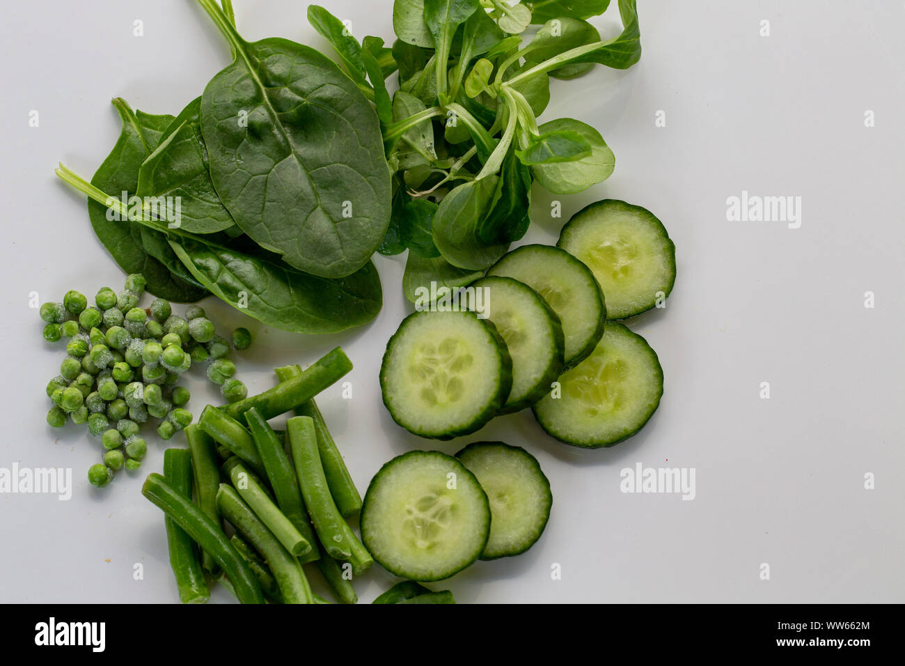Healthy green ingredients Stock Photo - Alamy