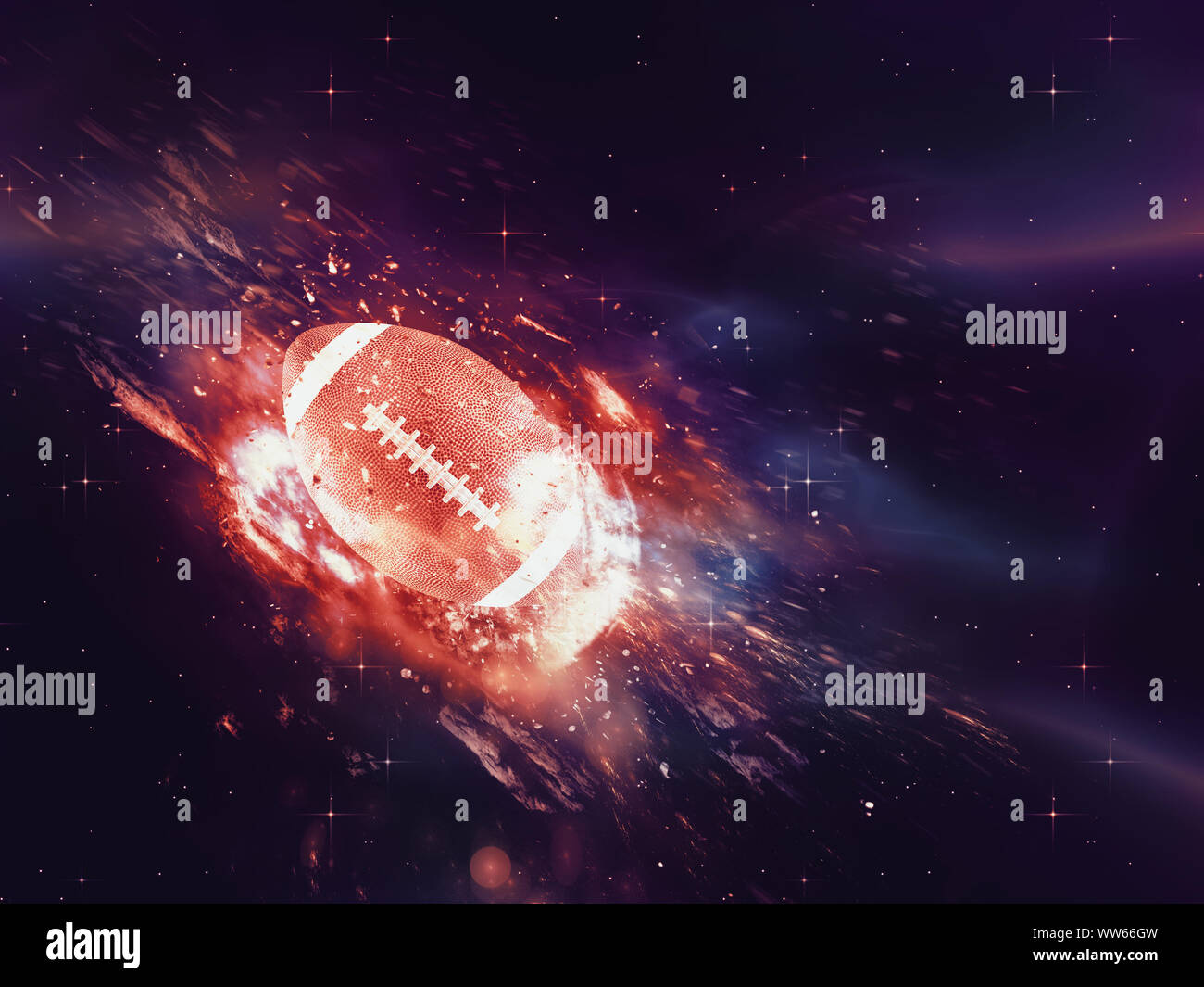 Purple space background with rugby ball, explosion effect Stock Photo ...