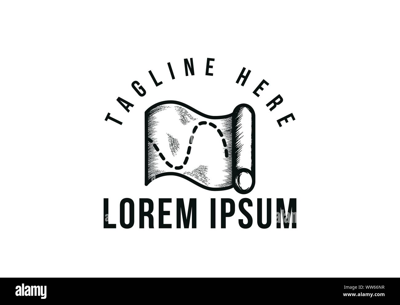 Flat camping map template Stock Vector Images - Alamy