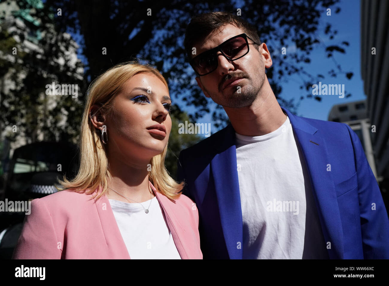 Fashionistas Danielle Marcan and Alex Vang wear Paul Smith suits ...