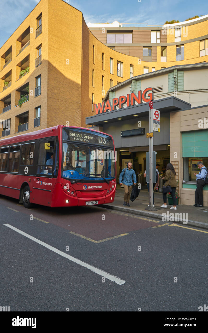 wapping overground station london transport in London London bus Stock ...