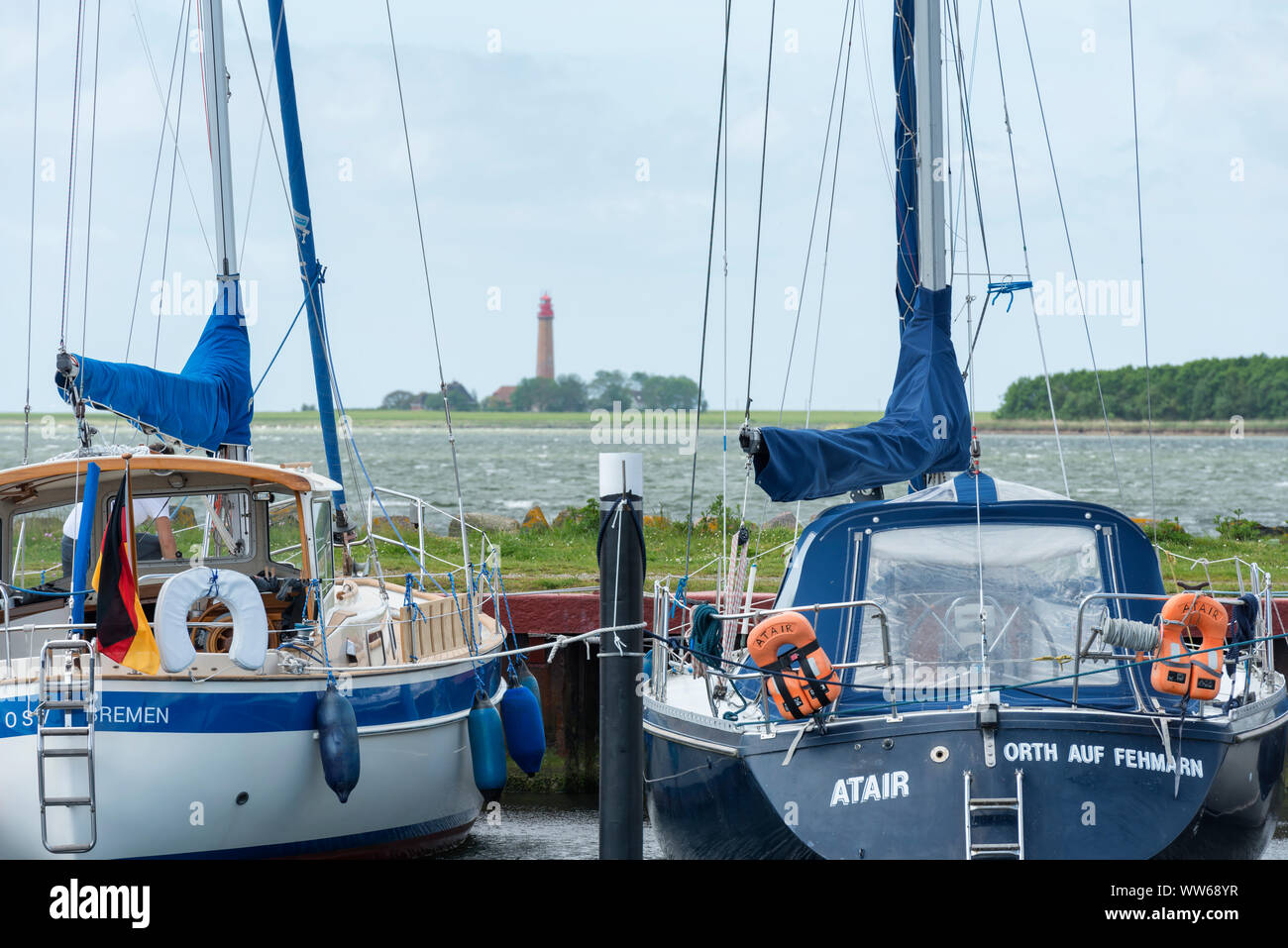 Orth, Fehmarn, Schleswig-Holstein, Germany, harbour of Orth Stock Photo ...